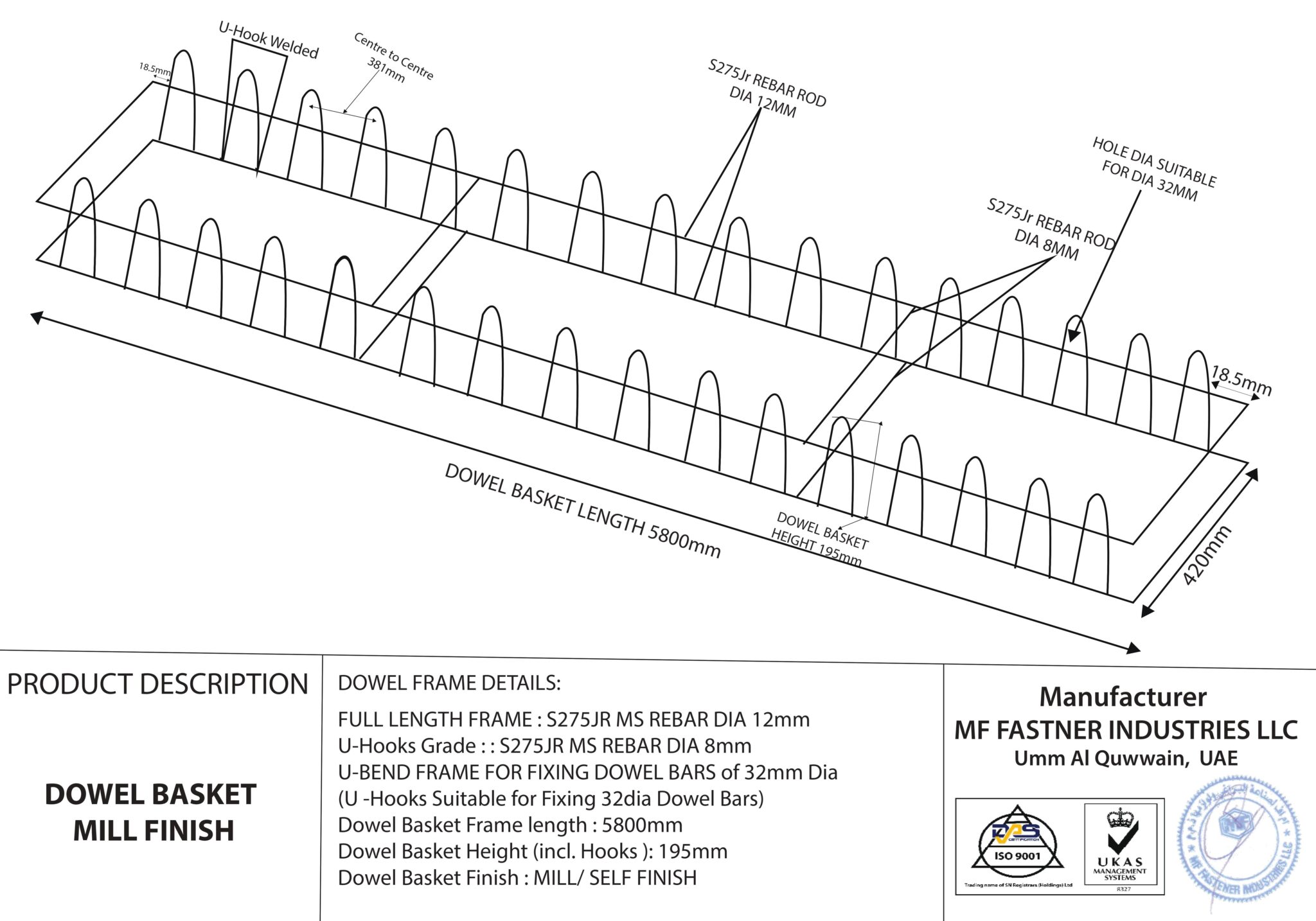 Dowel Basket | Dowel Bar | MF Fastener Industries LLC